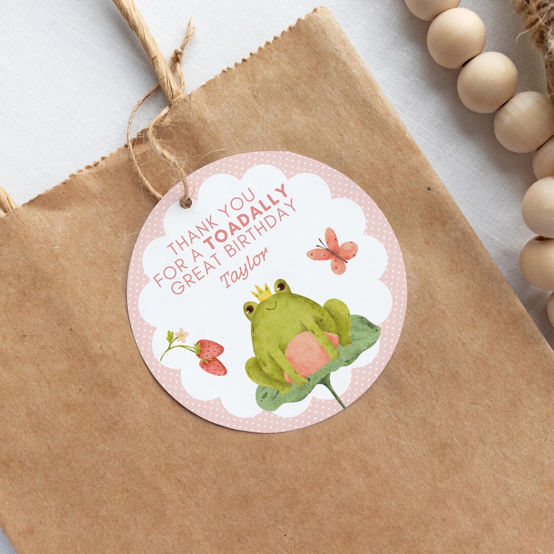Frog Birthday Party Favor Tag Template, Frog Birthday Party Thank You ...