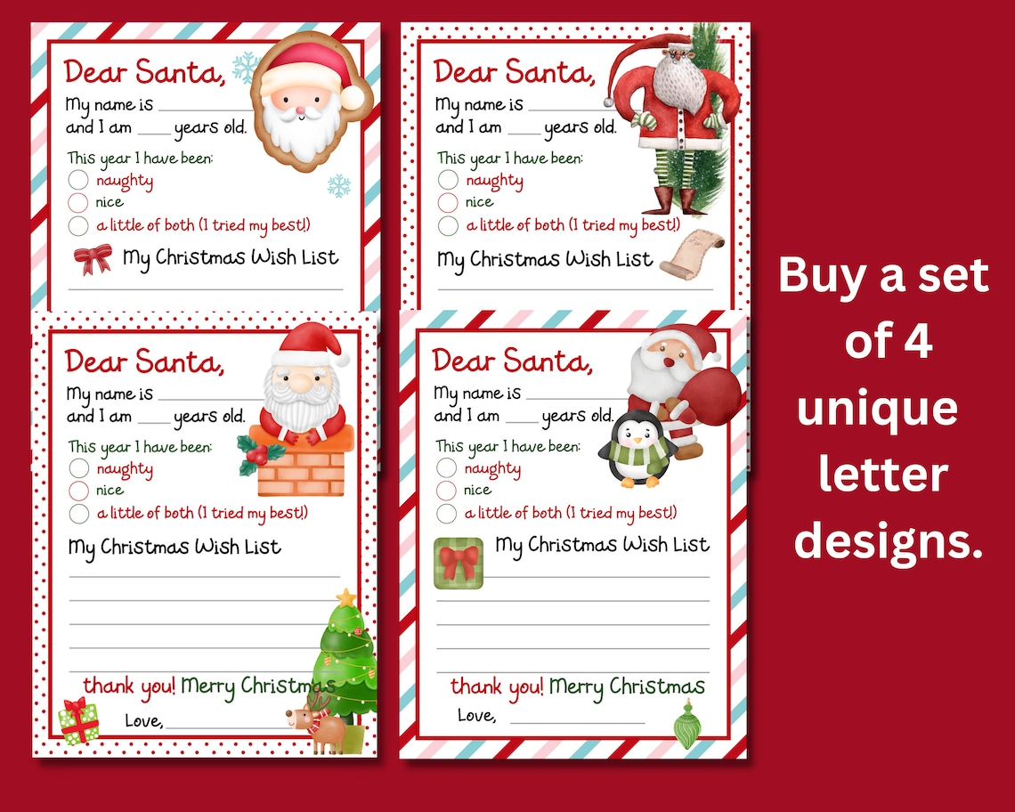 PRINTABLE Letter to Santa / Kids Letter to Santa / Santa Letter ...