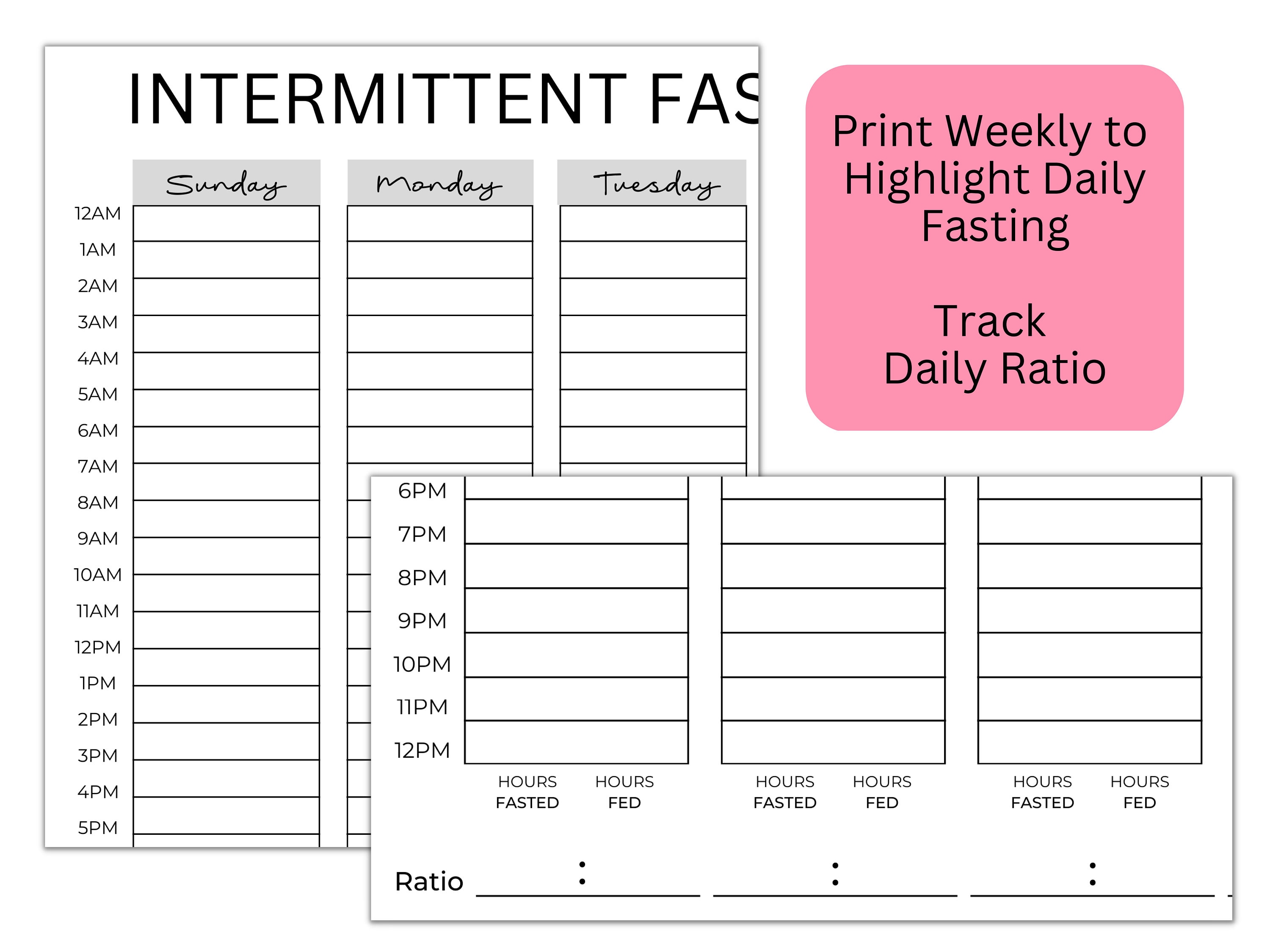 Intermittent Fasting Tracker /weekly Fasting Tracker / Fasting - Etsy