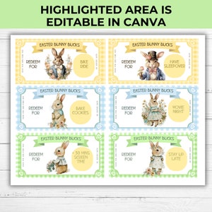 Editable Printable Easter Bunny Bucks, Easter Bunny Dollar Bill ...