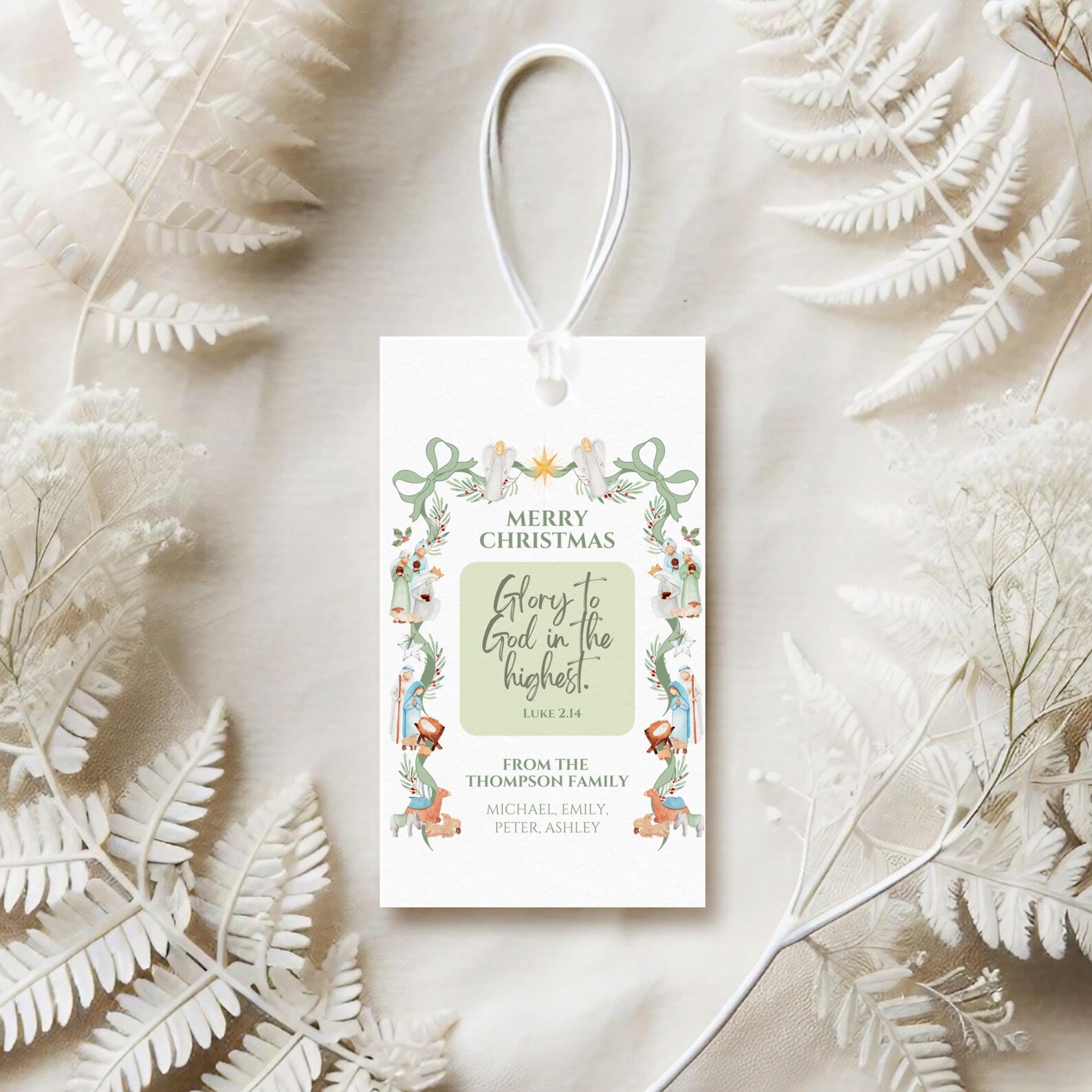 Nativity Christmas Gift Tags, Scripture Gift Tag, Bible Verse Tag Holy ...