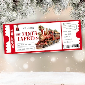 Polar Train Ticket Template, Personalized Surprise Gift Certificate ...