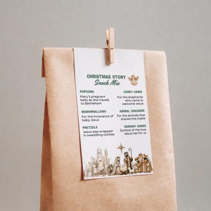 Story of Christmas Snack Mix, Nativity Legend Tags, Christmas Recipe ...