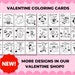 Valentine Coloring Cards / Classroom Valentine Cards / Kid Valentine ...