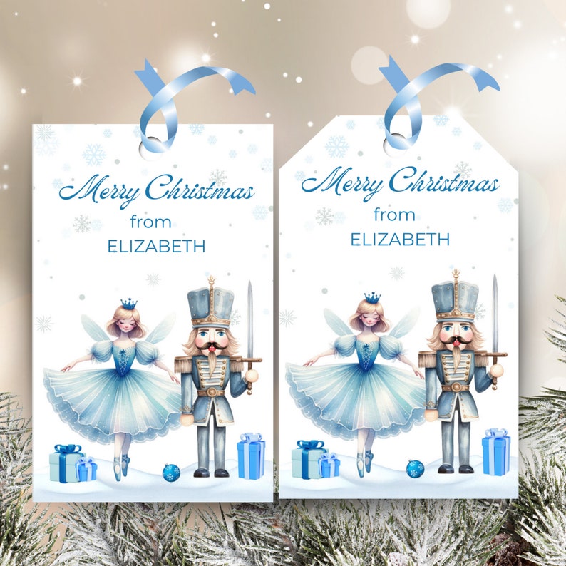 EDITABLE Nutcracker Favor Tags Blue Nutcracker Gift Tags - Etsy