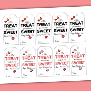 Valentines Day Gift Tags/ Treat Bag Tags / Valentine Tags / Printable ...