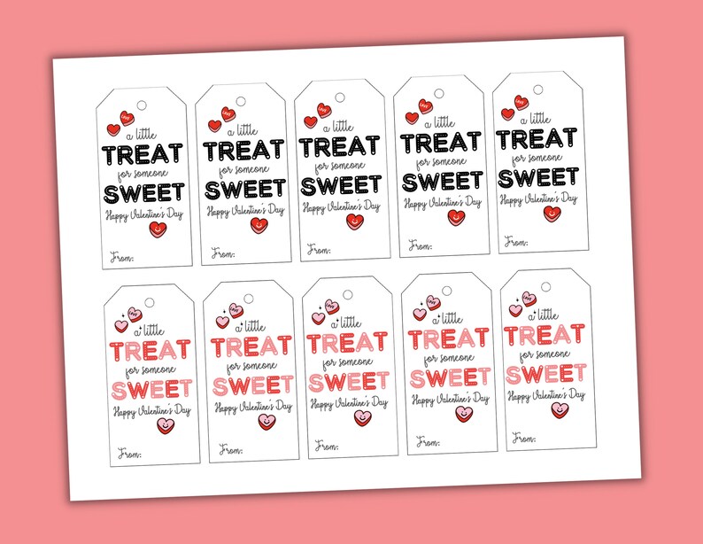 Valentines Day Gift Tags/ Treat Bag Tags / Valentine Tags / Printable ...