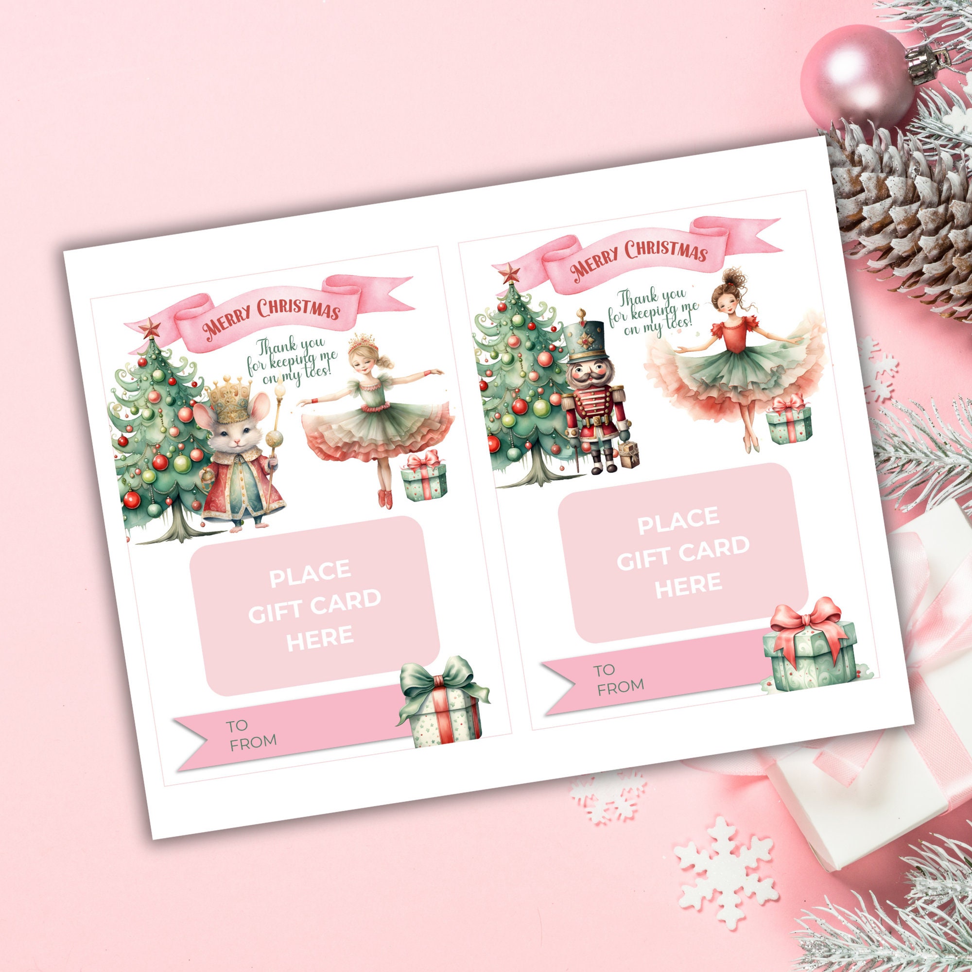 Editable Dance Card Holder, Teacher Gift, Christmas Gift Card, Dance ...