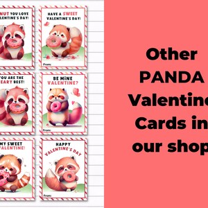 Panda Valentine Printable / Panda Valentine Cards / Donut Valentines ...
