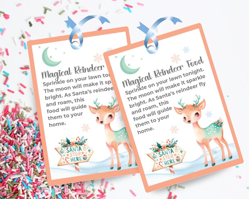 EDITABLE Reindeer Food Tags, Rudolph Treat, Magic Reindeer Food Label ...