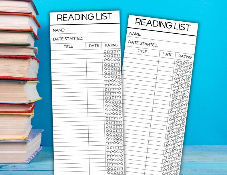 Printable Library Card / Reading Tracker / Reading List - Etsy