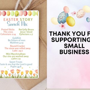 Religious Easter Story Snack Mix Printable Gift Tags, Easter Basket ...