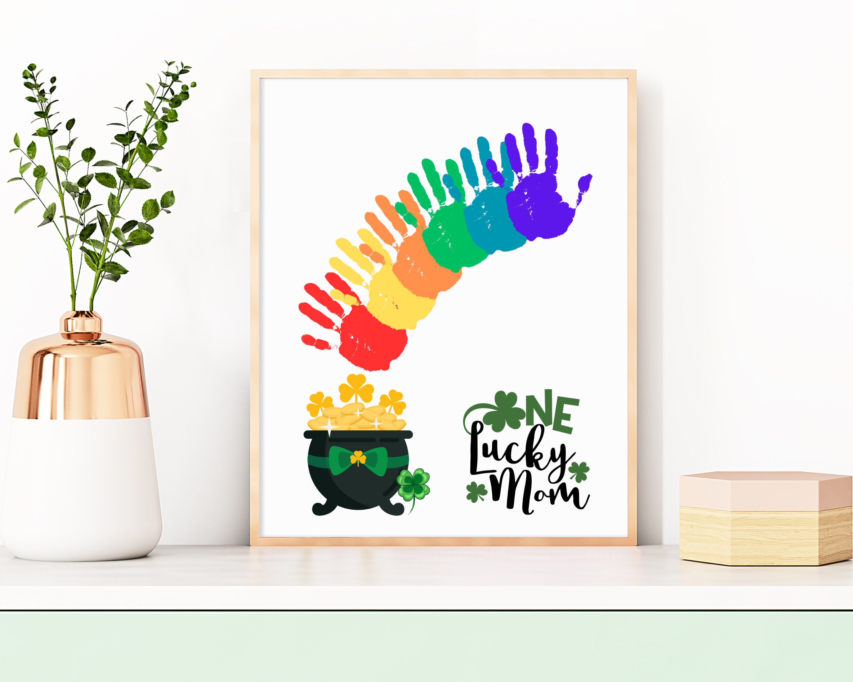 St. Patrick's Day Rainbow Handprint Craft, Pot of Gold Toddler Craft ...