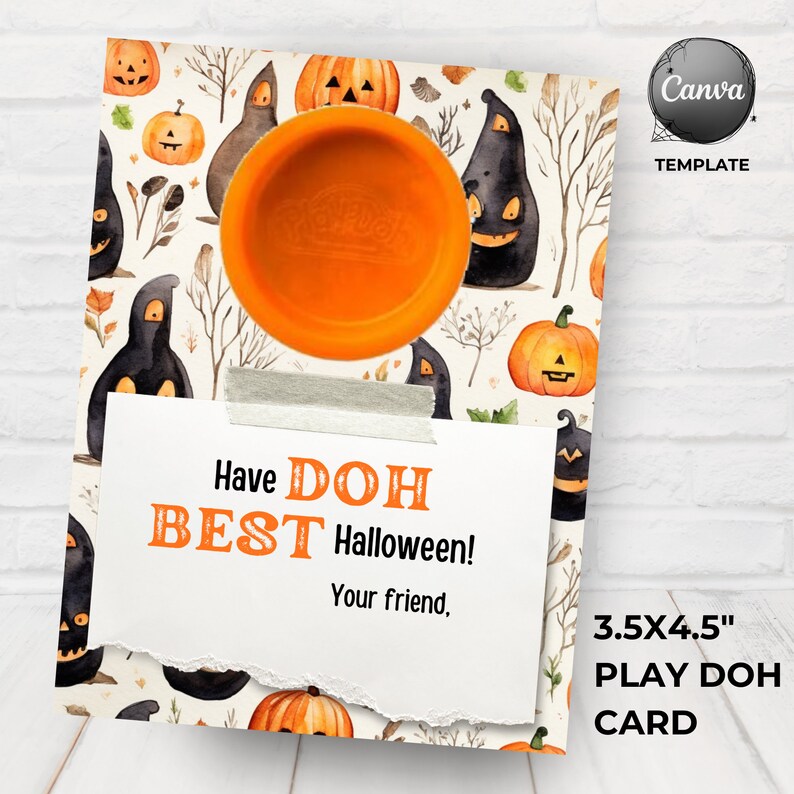 Halloween Play Doh Card Template Printable Doh Best Halloween - Etsy