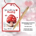 Printable Mushroom Valentine Tags, Kids Valentines, Mushroom Tags for ...
