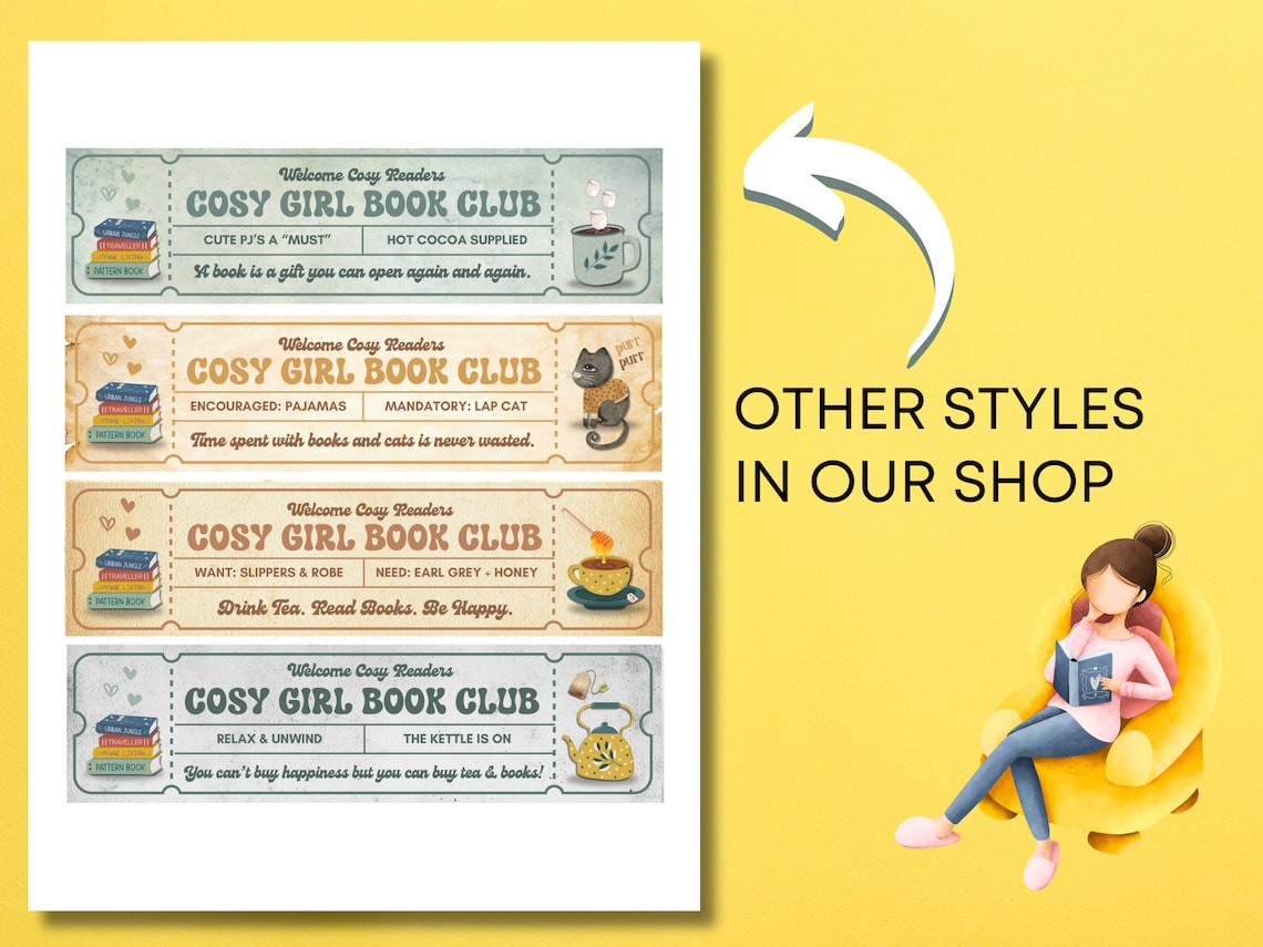 Book Lovers Club Bookmark Gift for Book Lover Book Club - Etsy Canada