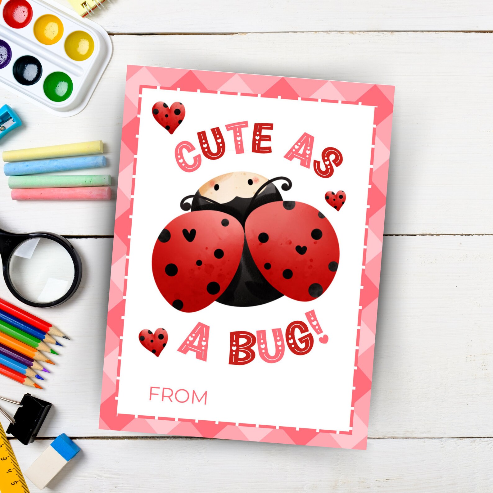 EDITABLE Ladybug Valentine Card, Love Bug Printable Valentines ...