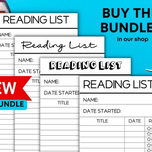 Printable Library Card / Reading Tracker / Reading List Bookmark ...