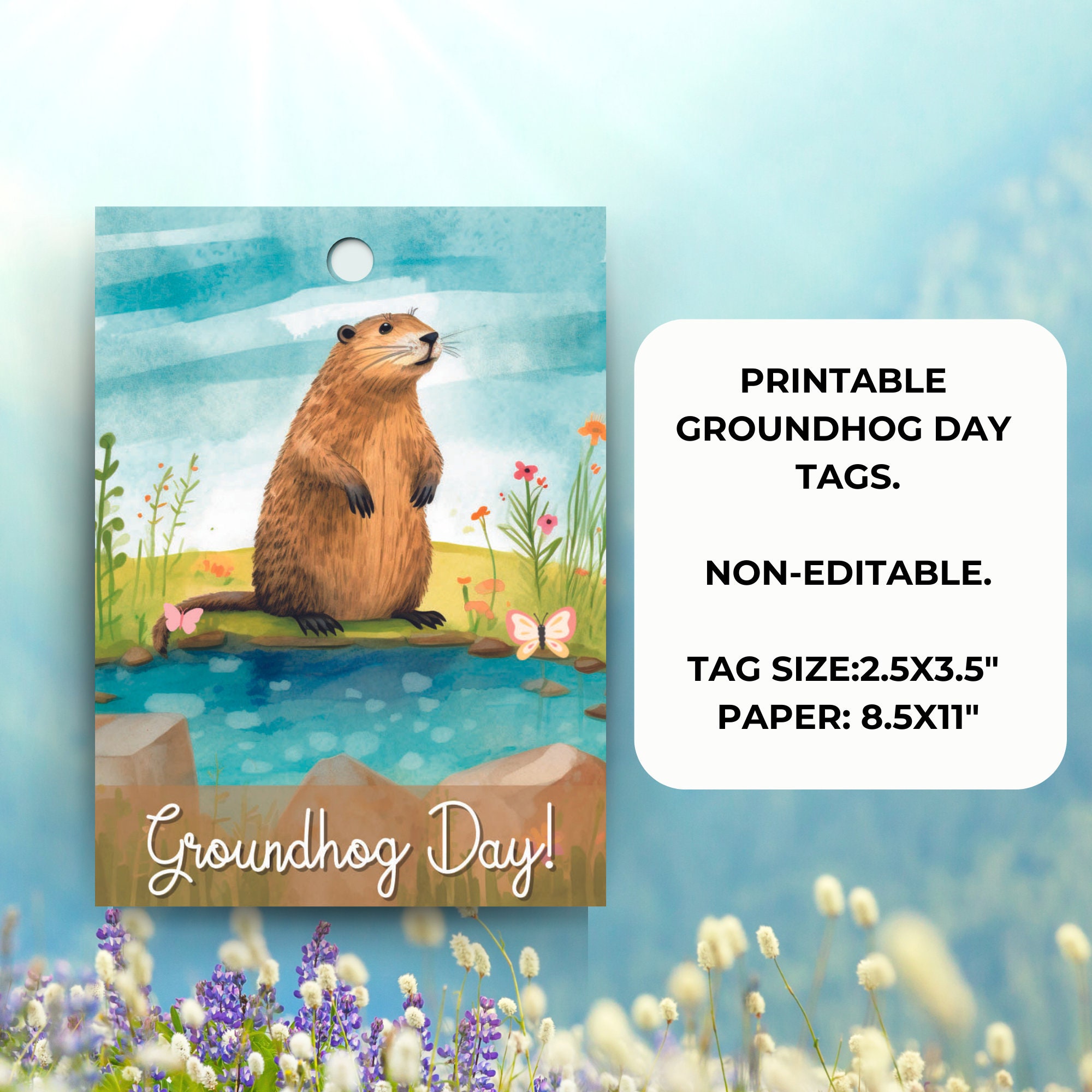 Groundhog Day Tags, Groundhog Day Party Printable, Punxsutawney Phil ...