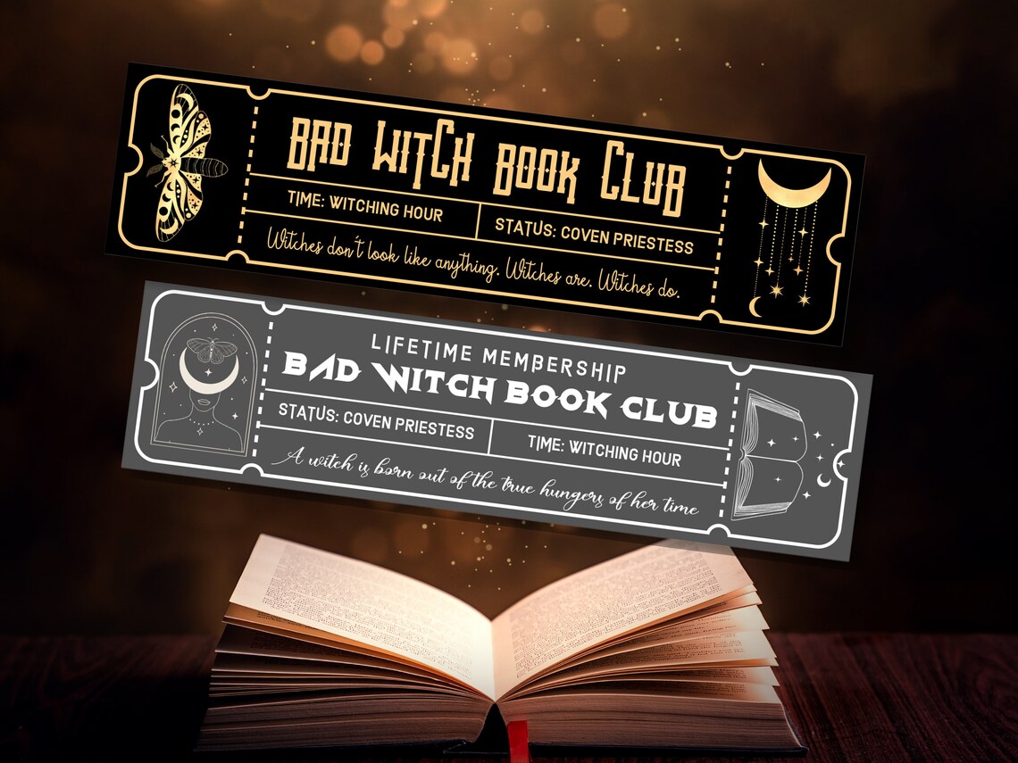 Bad Witch Book Club Bookmark Printable Witch Ticket - Etsy