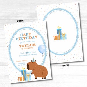 EDITABLE Capybara Birthday Invitation, Capy Birthday Party, Capybara ...