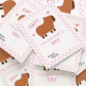 Capybara Valentines Day Card Printable, Capy Valentine Card Exchange ...