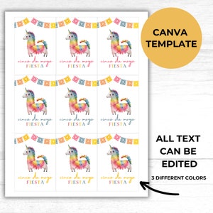 EDITABLE Cinco De Mayo Fiesta Party Thank You Tag Template, Watercolor ...