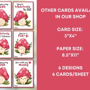 Mushroom Valentine / Printable PDF / Valentines Day Cards / Mushroom ...