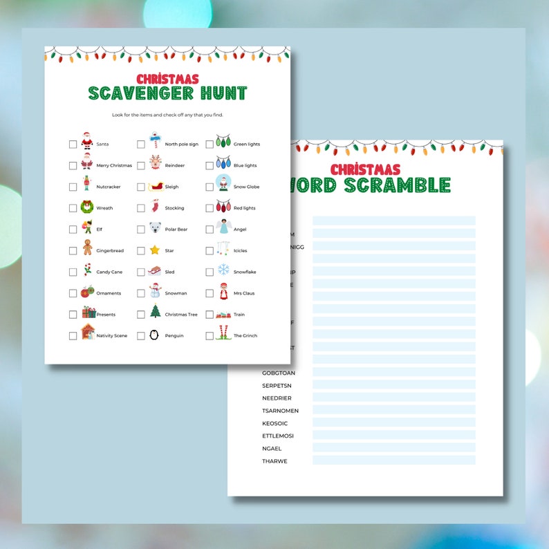 Christmas Game Bundle, Printable Family Games, Virtual Party Games ...