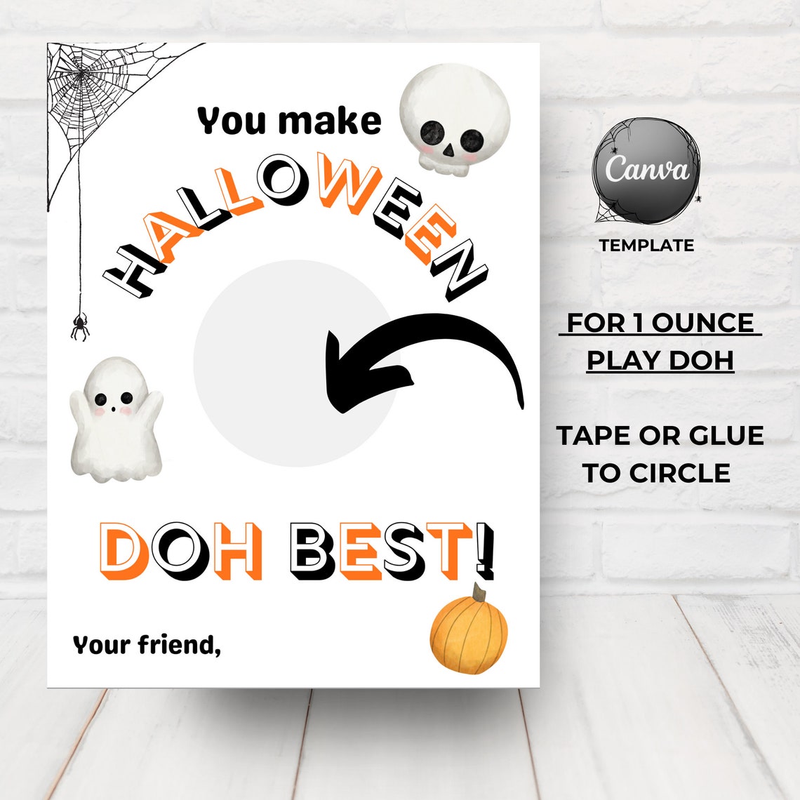 Halloween Play Doh Card Template Printable Doh Best Halloween - Etsy Canada