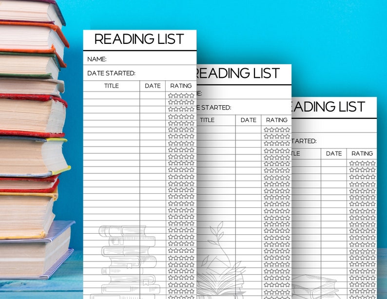 Printable Library Card / Reading Tracker / Reading List Bookmark ...