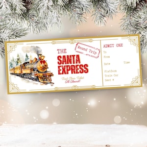 Polar Train Ticket Template, Personalized Surprise Gift Certificate ...