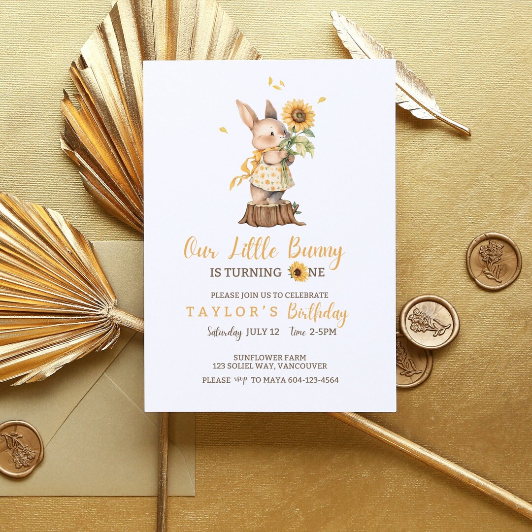 Editable A Little Bunny is Turning One Invitation, Some Bunny is 1 ...
