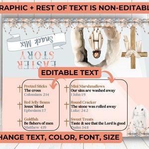 EDITABLE Easter Story Snack Mix Printable Tag Easter Bag Topper, Easter ...