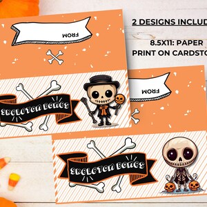 Editable Skeleton Halloween Treat Bag Toppers, Bag of Bones Bag Topper ...