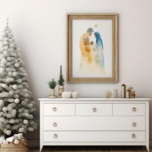 Watercolor Nativity Scene, Religious Christmas Nativity Print ...