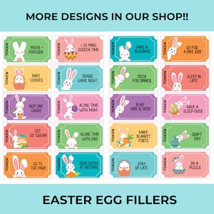 Printable Easter Egg Tokens, Easter Egg Filler Coupons, Easter Coupons ...