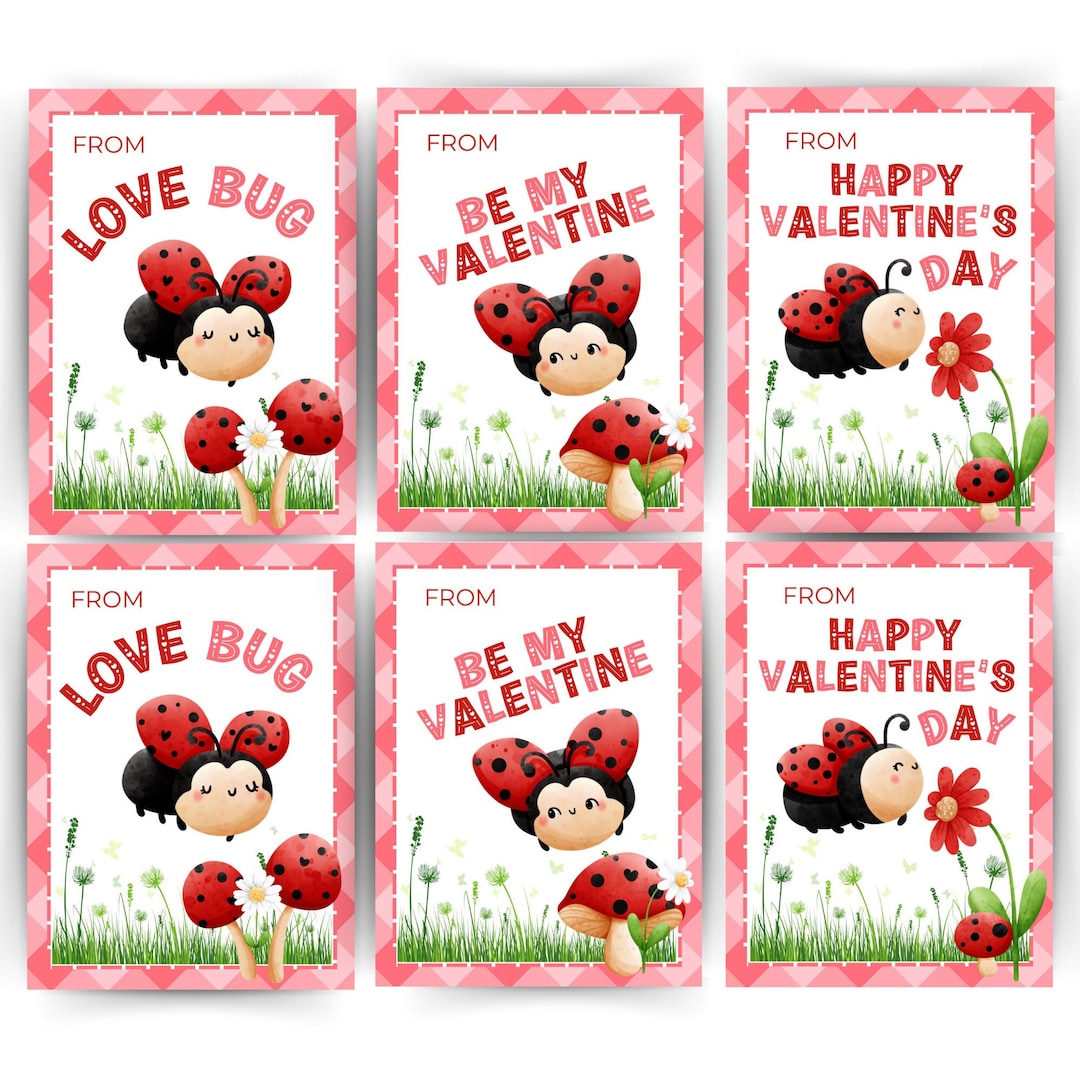 EDITABLE Ladybug Valentine Card, Love Bug Printable Valentines ...