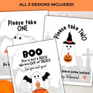 Please Take One Sign Halloween Printable, Out of Candy Sign, Trick or ...