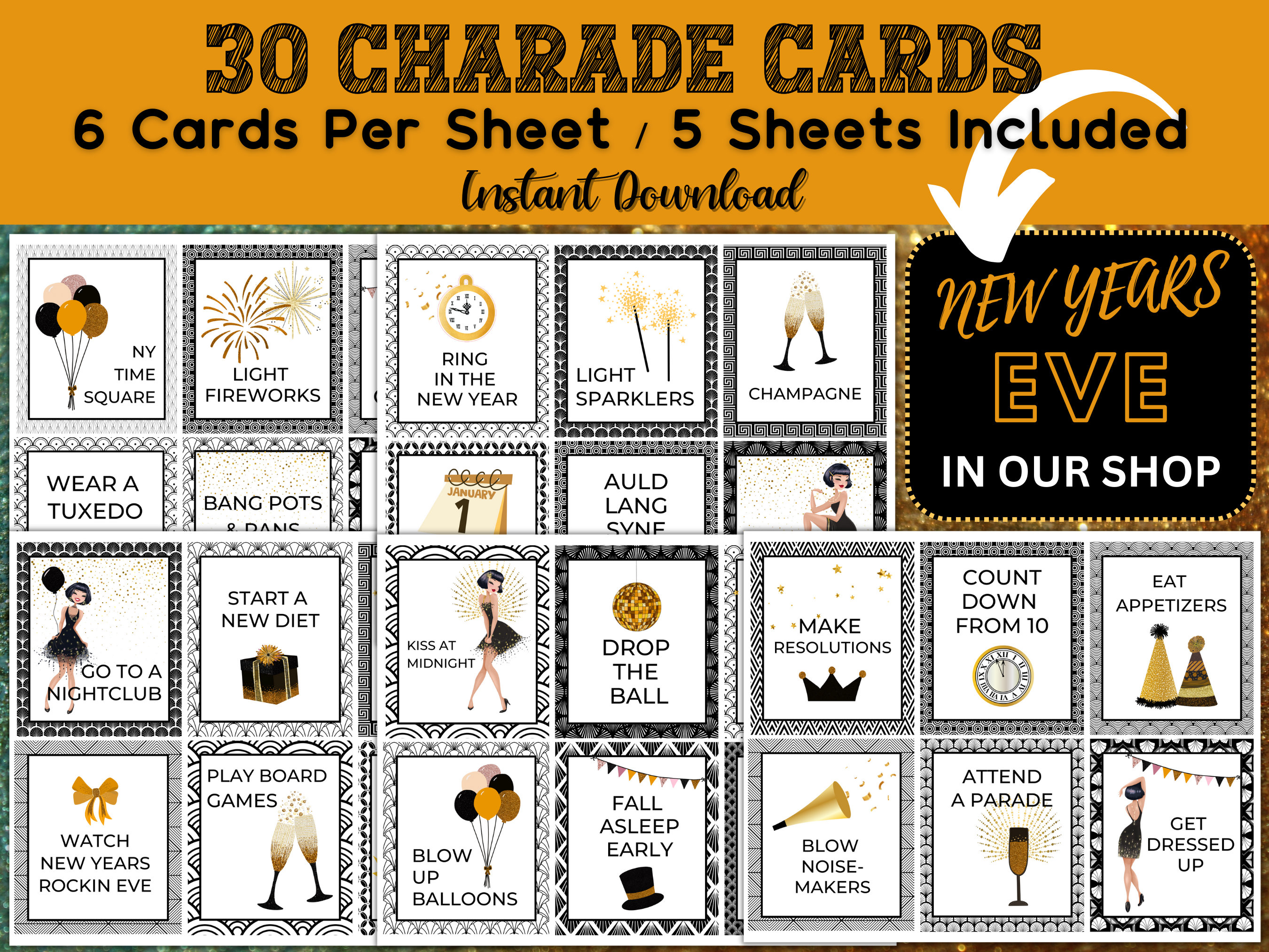 Printable Christmas Charades Game / Holiday Charades / Christmas Party ...