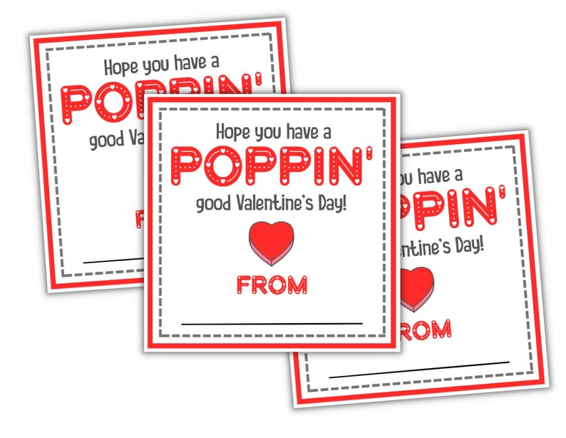 Pop It Valentine Printable / Printable Poppin Good Valentines Day Tags ...