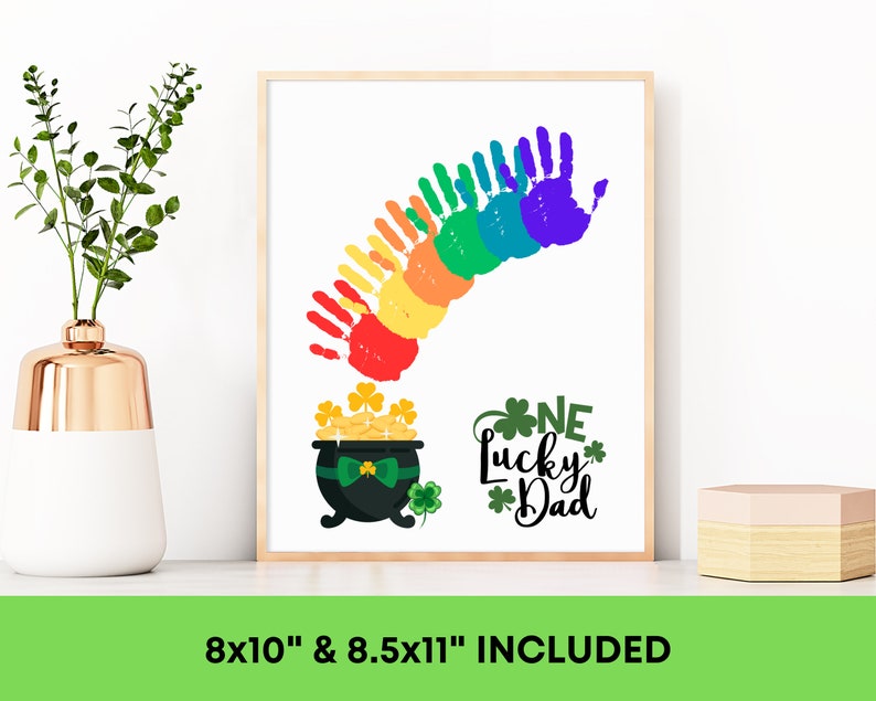St. Patrick's Day Rainbow Handprint Craft, Pot of Gold Toddler Craft ...