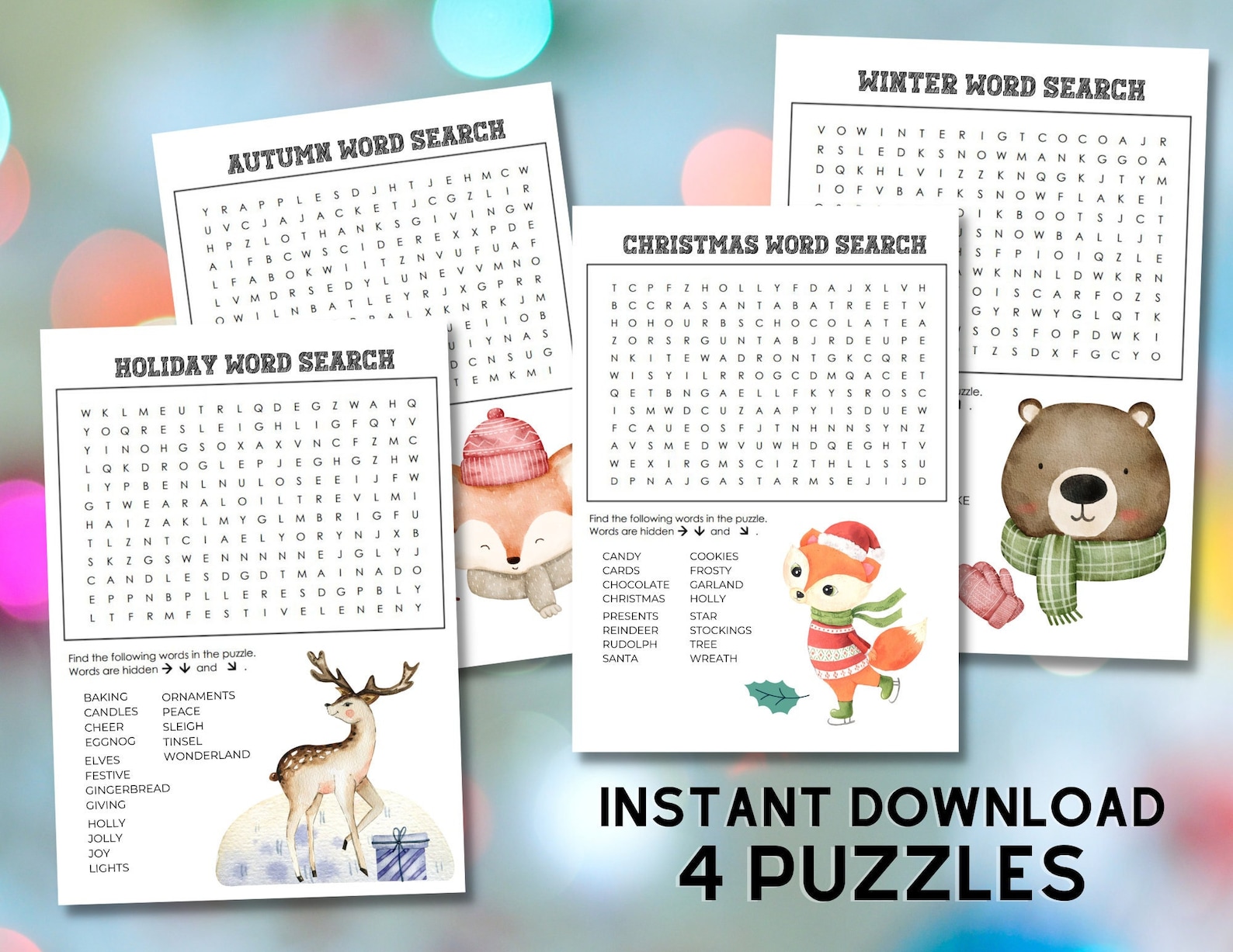 Winter Word Search / Printable Word Search / Christmas Word - Etsy