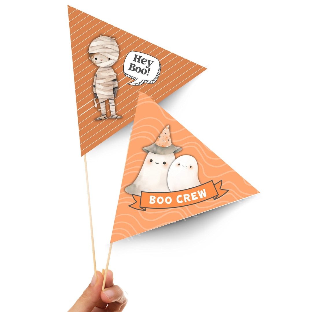 Halloween Pennant Flag Printable, Set of 6 Designs, Boo Basket ...