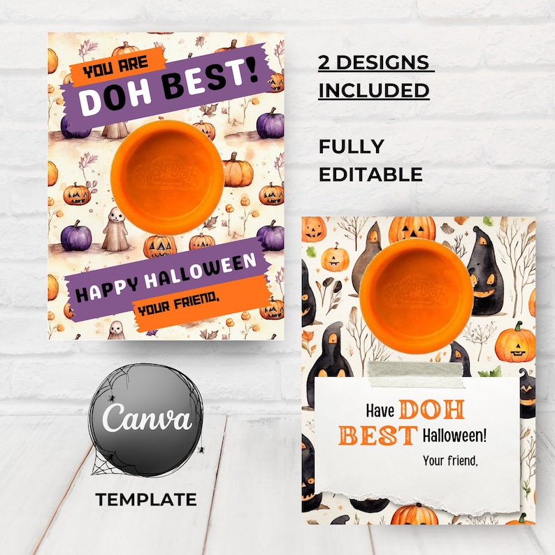 Halloween Play Doh Card Template Printable Doh Best Halloween - Etsy
