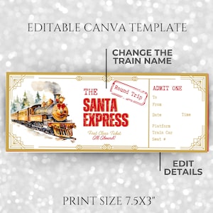 Polar Train Ticket Template, Personalized Surprise Gift Certificate ...