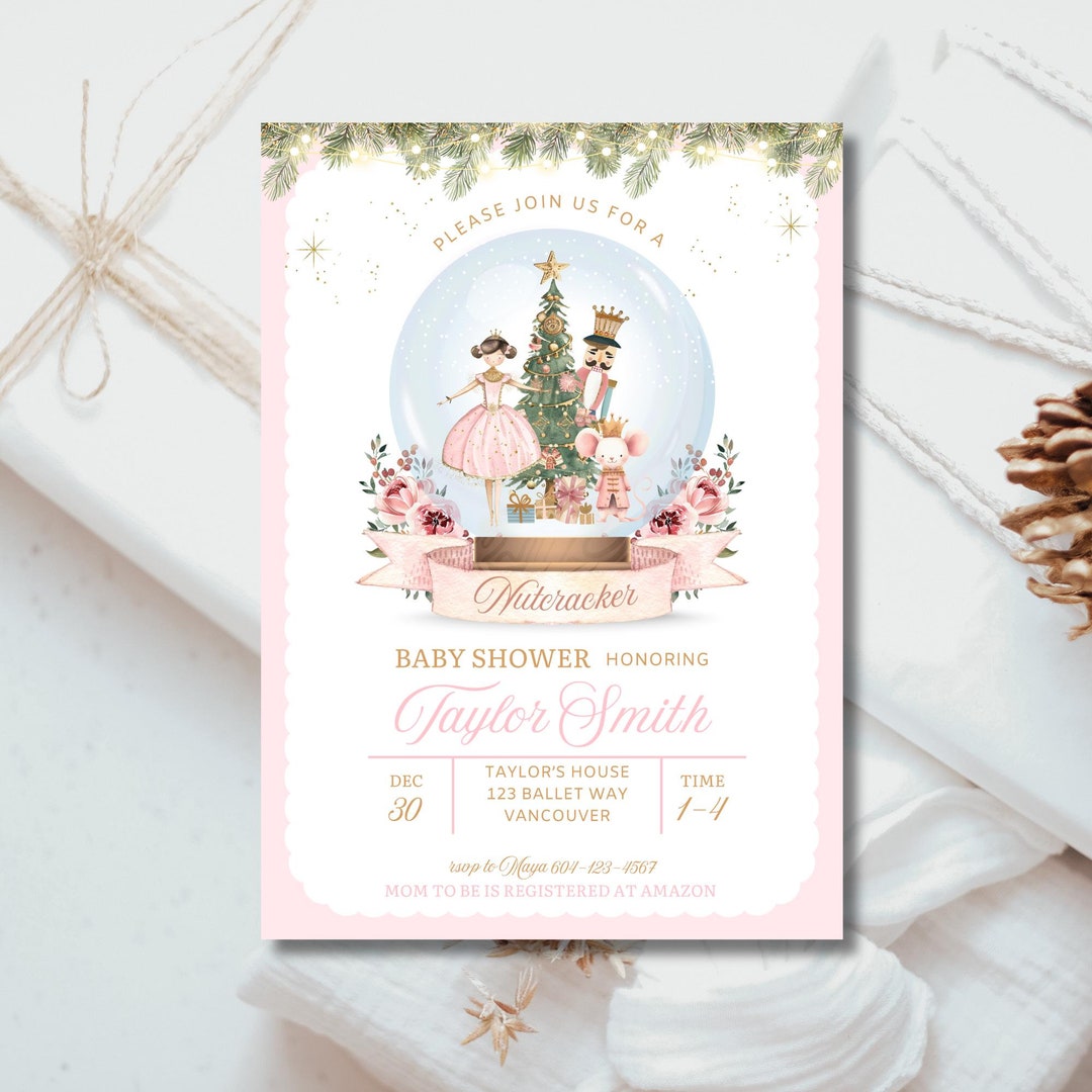 Nutcracker Baby Shower Invitation, Nutcracker Invitation, Winter Baby ...