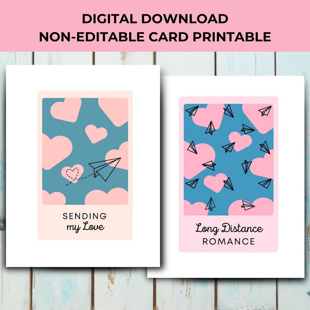 Printable Long Distance Relationship Card, 4x6, Boyfriend Long Distance ...