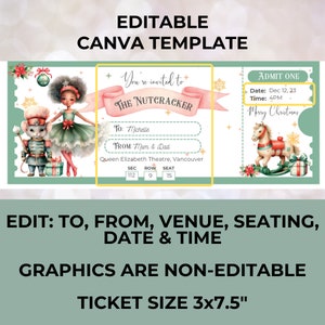 Editable Nutcracker Ticket , Personalized Nutcracker Ballet Surprise ...