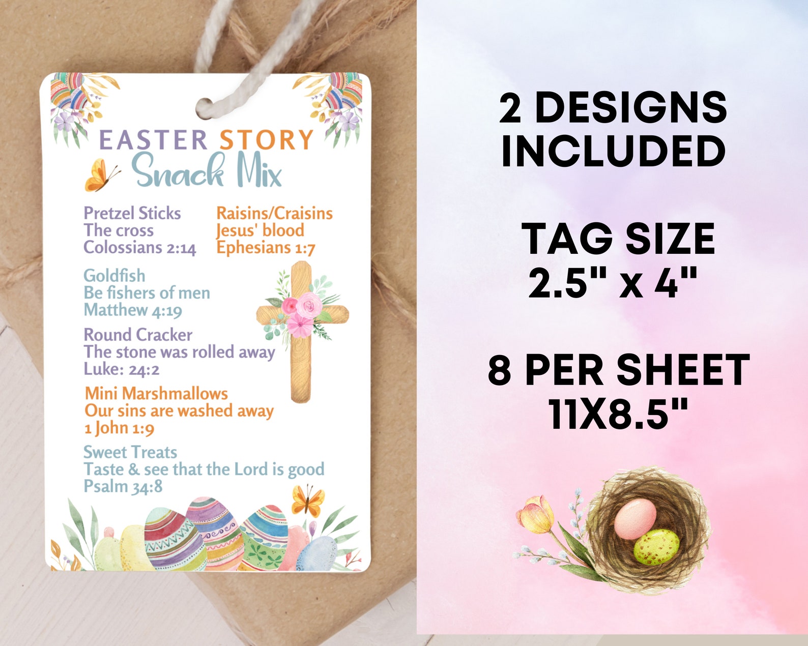 Religious Easter Story Snack Mix Printable Gift Tags Easter - Etsy